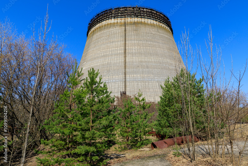 Eastern Europe, Ukraine, Pripyat, Chernobyl. Unfinished cooling tower ... Eastern Europe, Ukraine, Pripyat, Chernobyl. Unfinished cooling tower ...