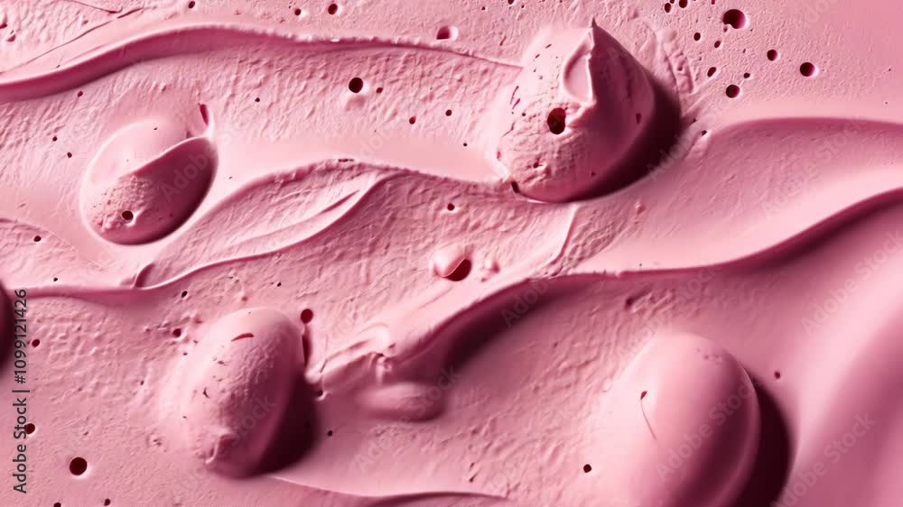 Smooth pink texture with raised bubbles and flowing patterns creates a ...