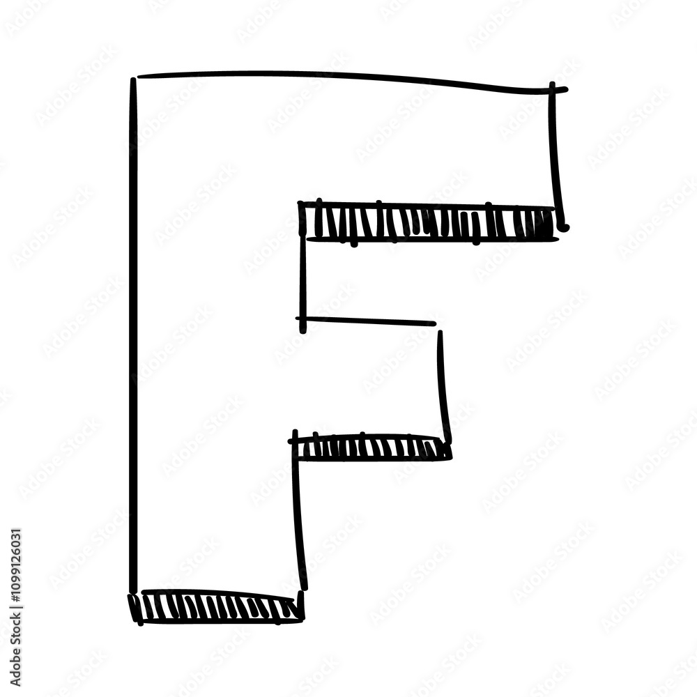png transparent background hand drawn letter F Stock Illustration ...