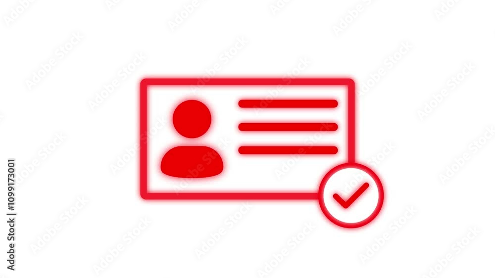 Personal data check with chick icon animation. identification card with ...