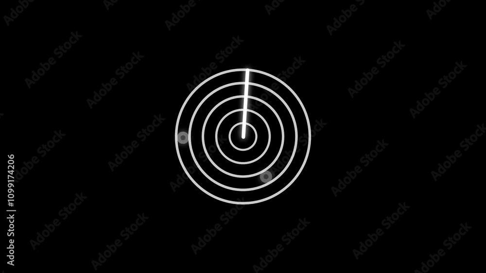 Animated radar Hud. Looped animation radar icon on a transparent ...