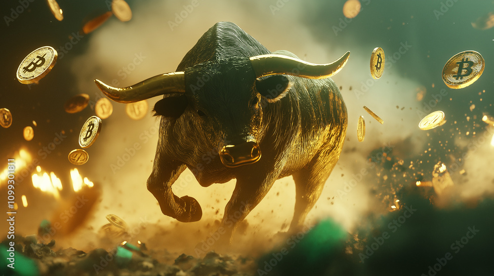 Digital Bull Run: A Powerful Cybernetic Bull Forged from Circuit Boards ...