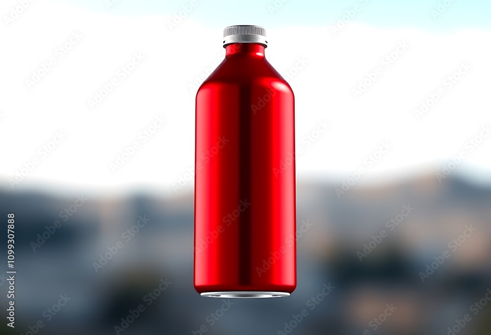 Red Aluminum Beverage Can Mockup Packaging Design Template Stock Photo ...
