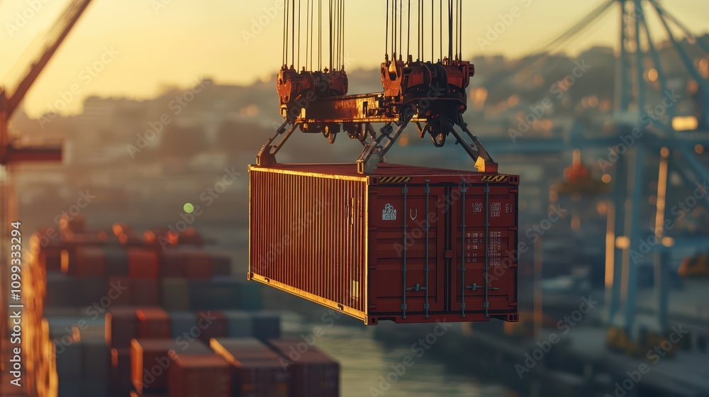 Dynamic Close-Up of Container Corner Castings in Lift: Technical ...