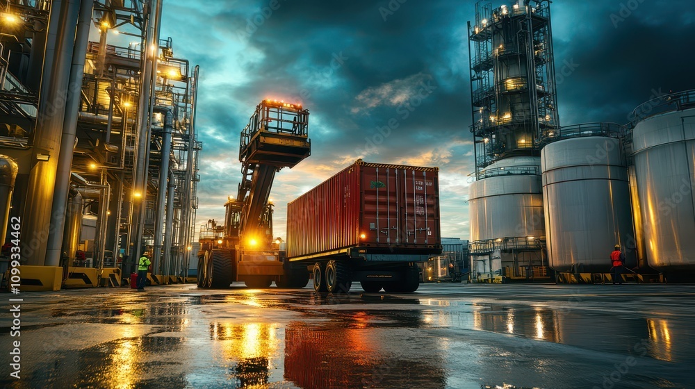 Specialized Chemical Logistics: Reach Stacker Maneuvers Hazmat ...