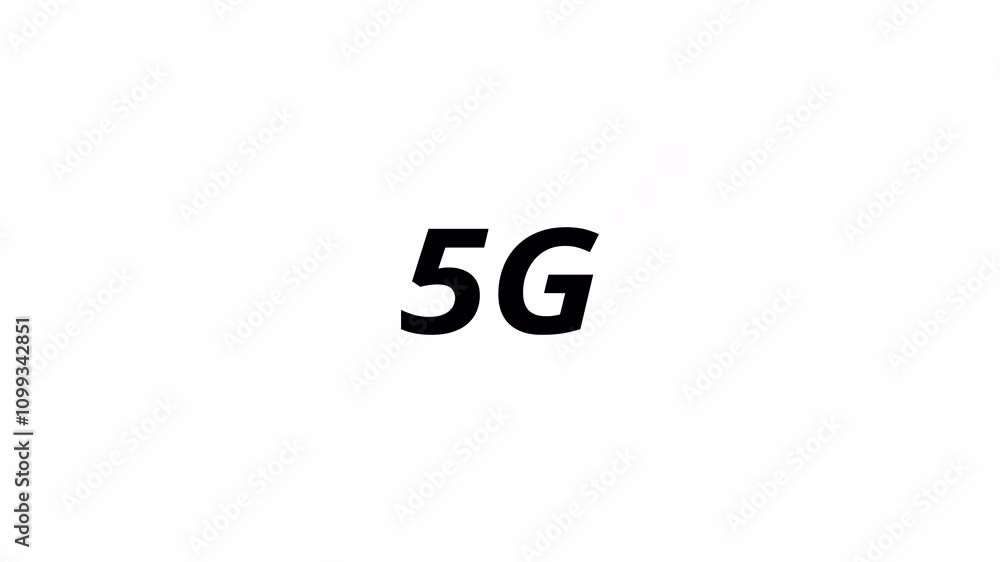 5G network animation on transparent background, Modern 5G Network ...