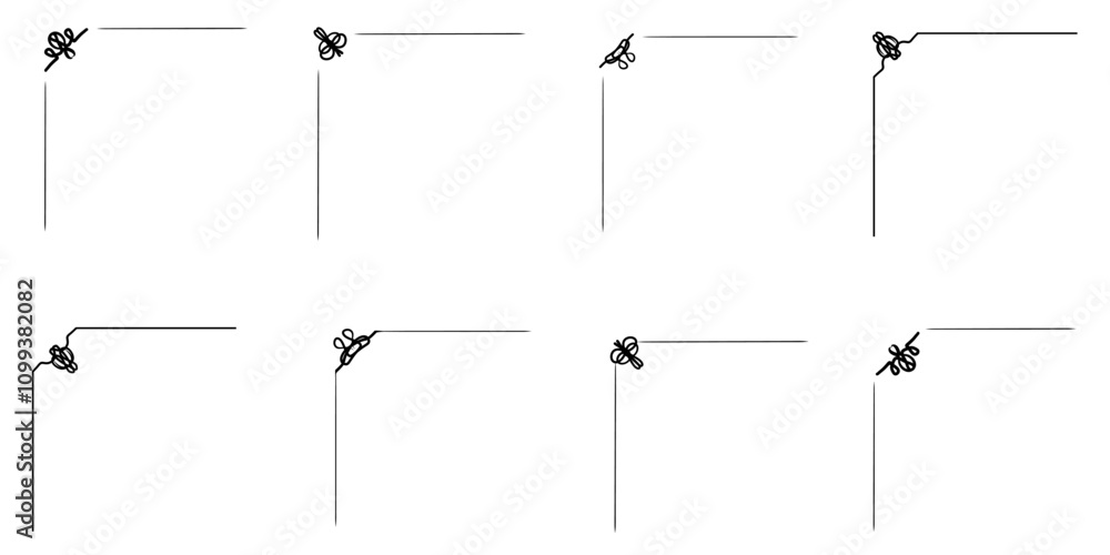 Elegance decorative decorative corners frames doodle set. Vintage angle ...