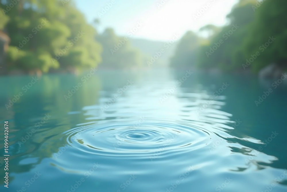 The surface of the water with diverging soft waves. Stock Photo | Adobe ...