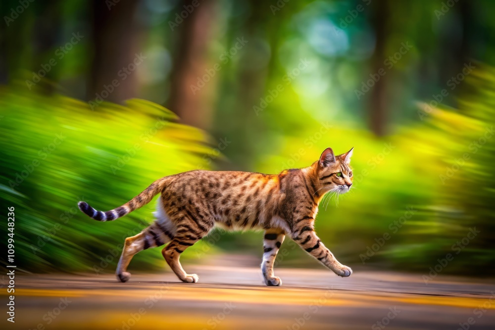 Captivating Tilt-Shift Photography of Wild Cat Walk Animation Featuring ...