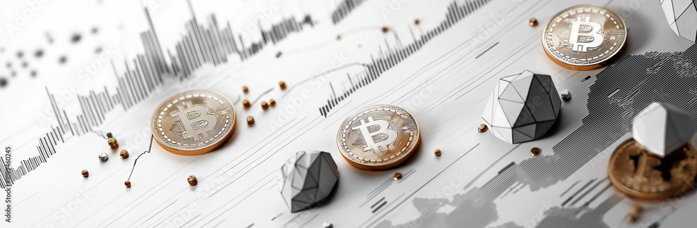 Professional financial data visualization showing multiple crypto coins ...