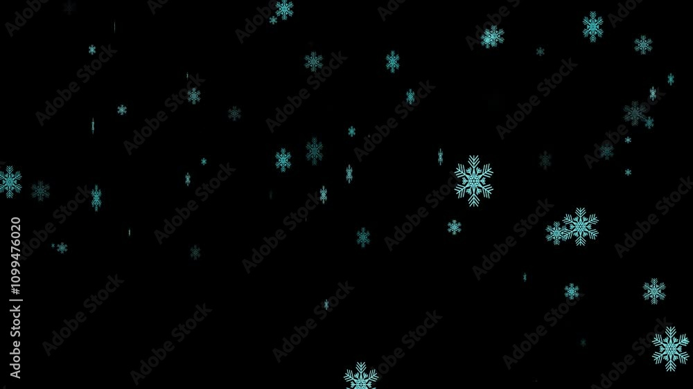 Snowflakes transition on alpha background in 4K Resolution 3840×2160 ...