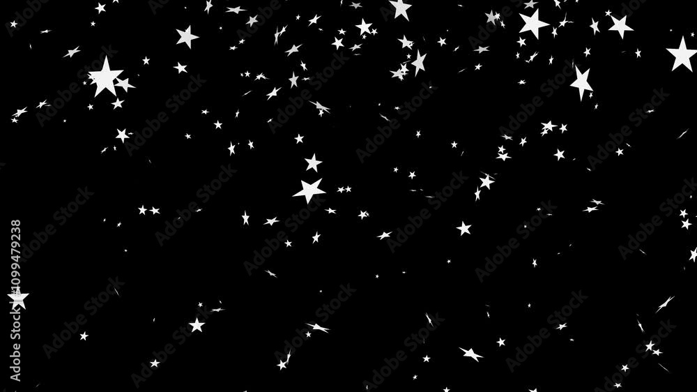 Star falling transition on black background in 4K Resolution 3840×2160 ...