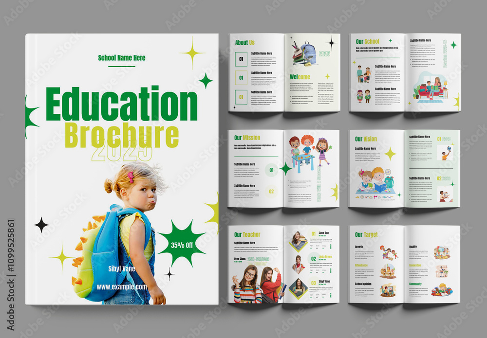 Education Plan Brochure Layout Stock Template | Adobe Stock
