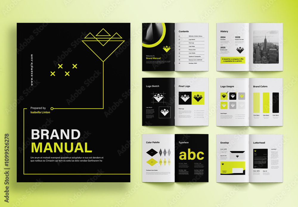 Modern Brand Guidelines Manual Booklet Layout Template Stock Template ...