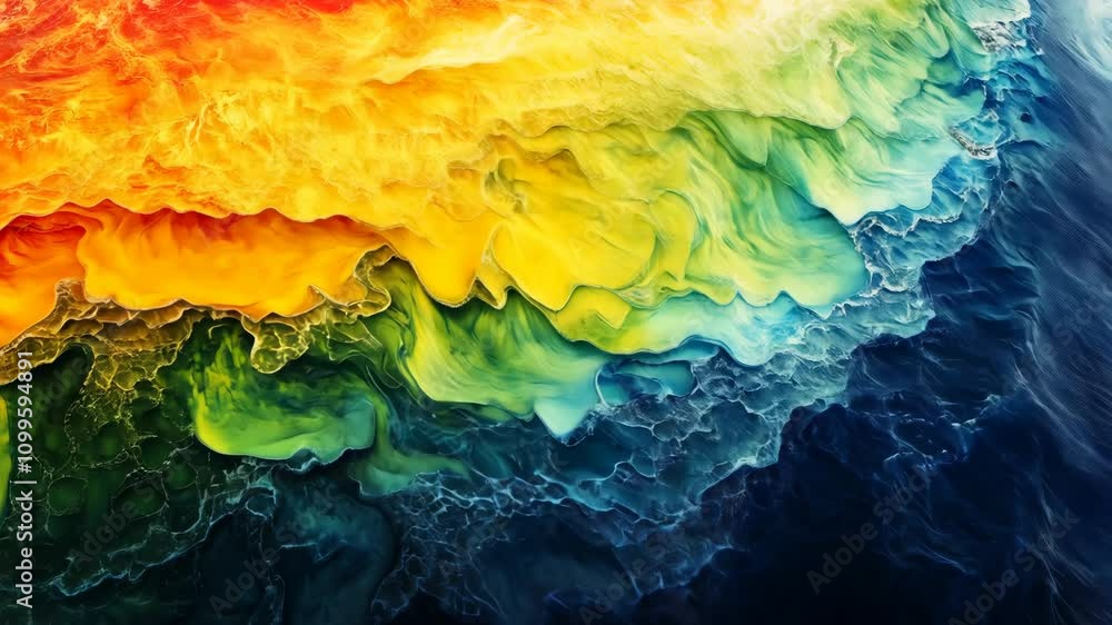 Dynamic heatmap of a river delta, showing temperature gradients in the ...