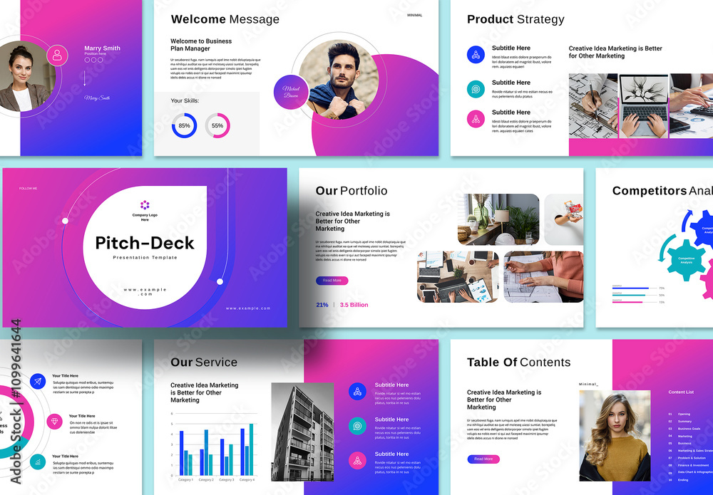 Pitch Deck Presentation Layout Stock Template | Adobe Stock