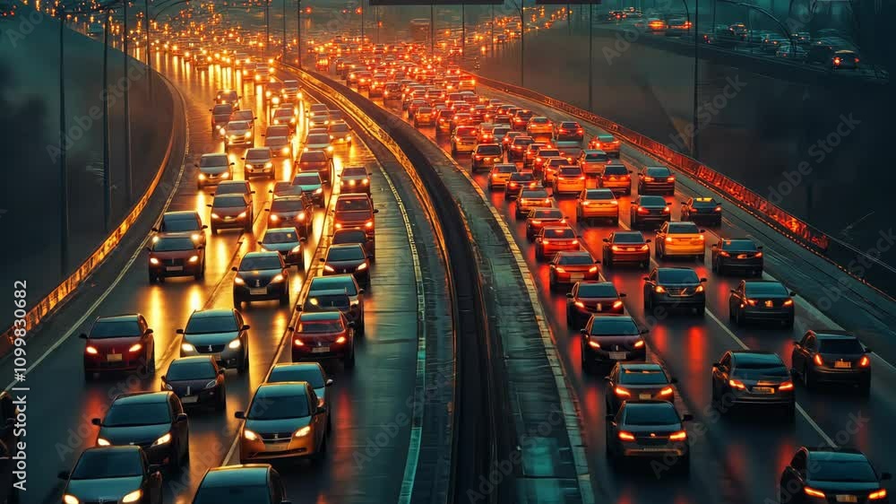 Heatmap of a busy highway, with warm colors highlighting the most ...