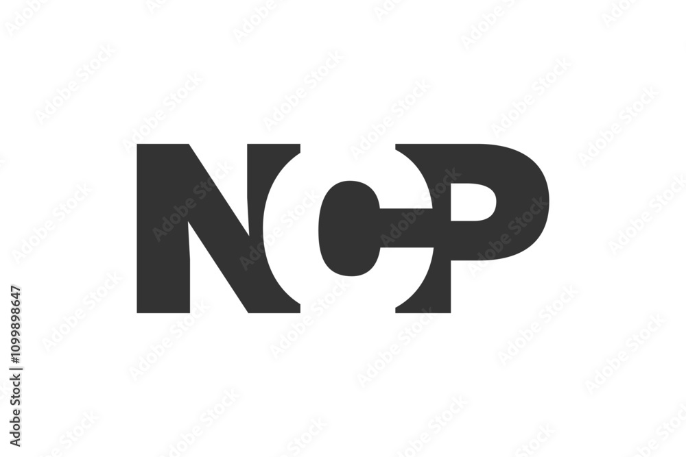 NCP bold and unique editable font logo for tech startups, consulting ...