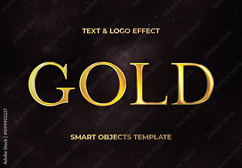 Golden Glow Text & Logo Effect Mockup Stock Template | Adobe Stock