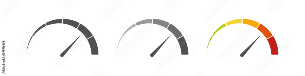 Score meter. Speedometer gauge indicator. Energy efficiency and ...
