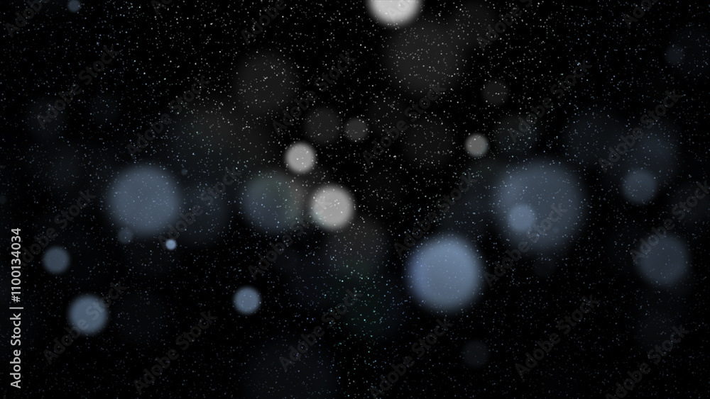 Abstract Dust Particles Floating in the Air on a Black Background, Slow ...