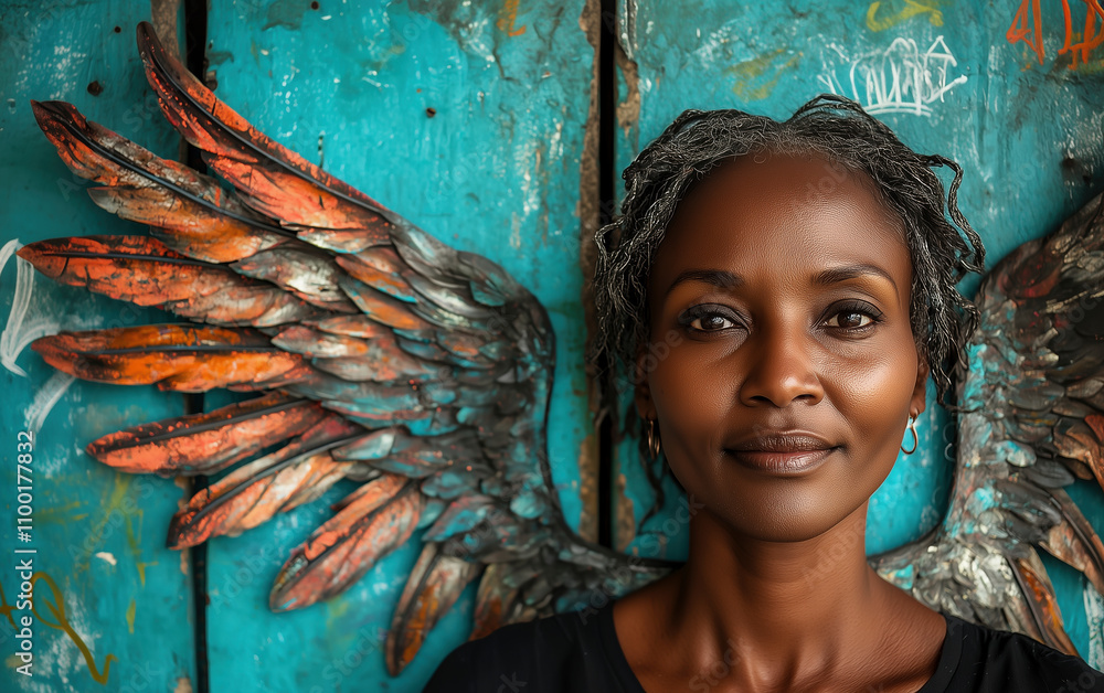 Captivating Portrait of a Woman with Artistically Crafted Wings: An ...
