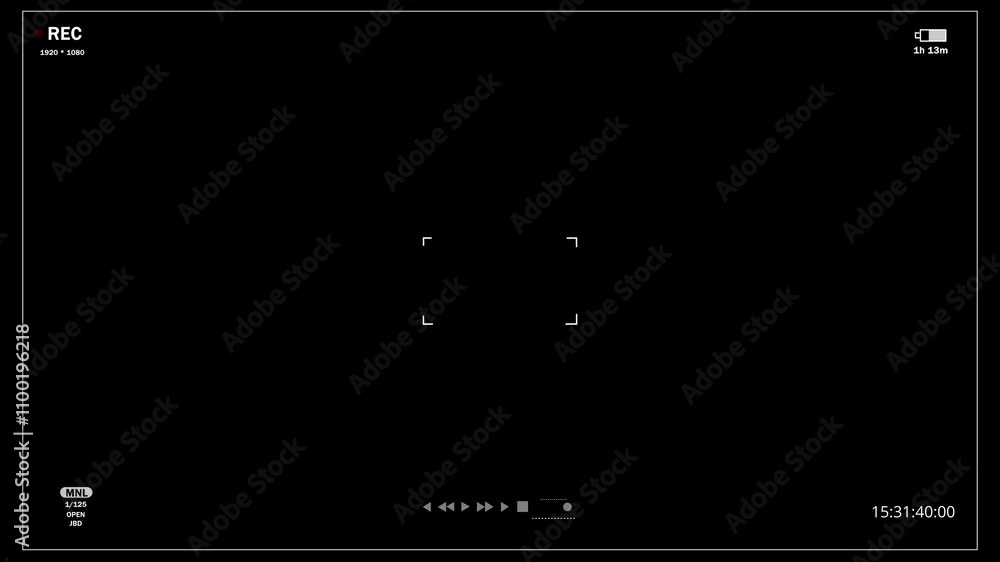 Camera Recording Interface Display Black Background Screen Overlay Rec ...