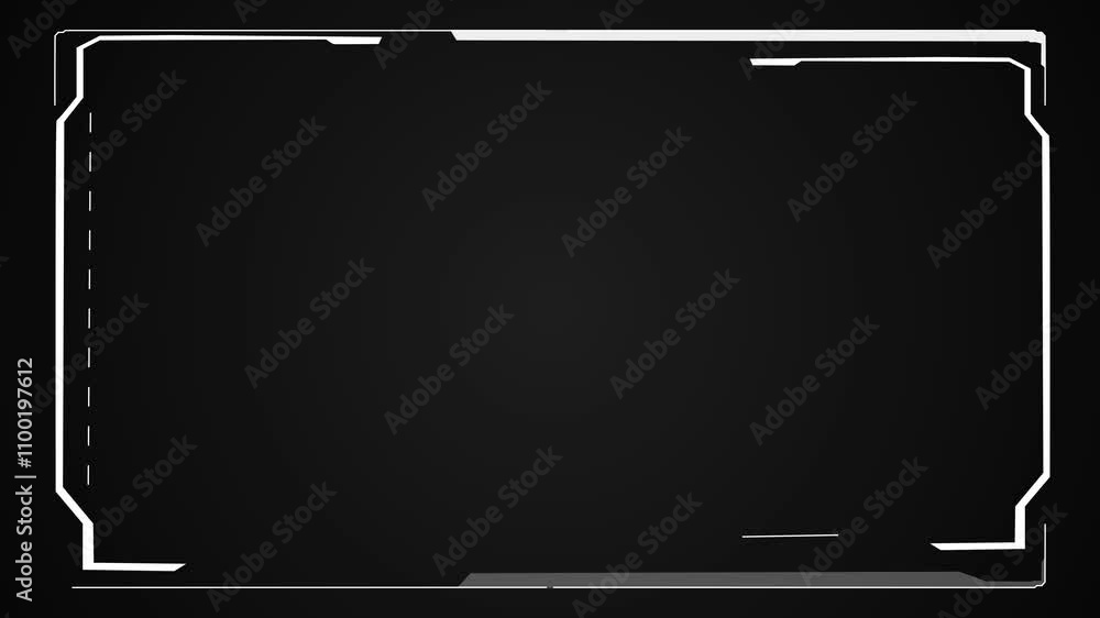 Window box border frame scifi hologram panel Virtual reality display technology future interface ...