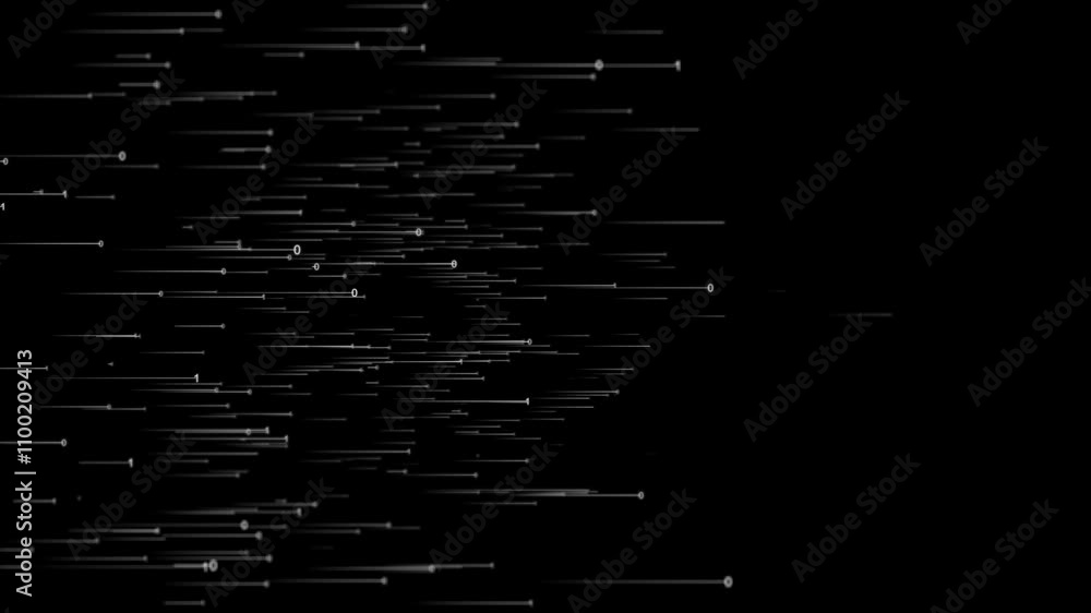 Digital Cyberspace Particles Tunnel lines Data flow Optical fiber effect Digital Technology ...