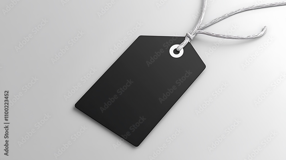 Premium black and white tag isolated on a simple gradient background ...