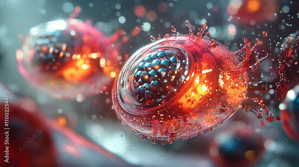 Microscopic Visuals of Red Blood Cells and Viruses in a Dynamic ...