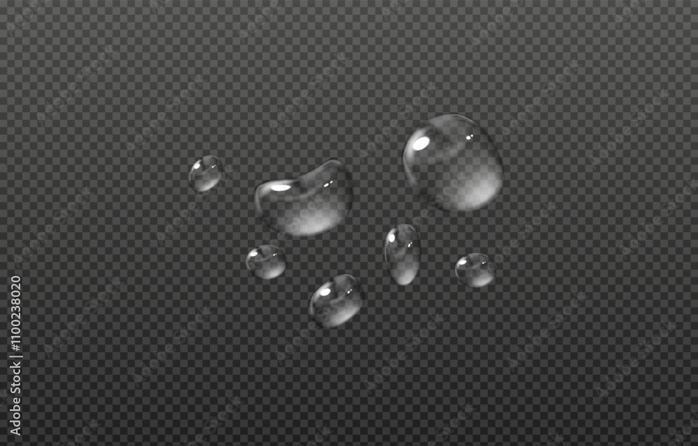 Set Drops icons. Transparent drop on a transparent background. Water ...