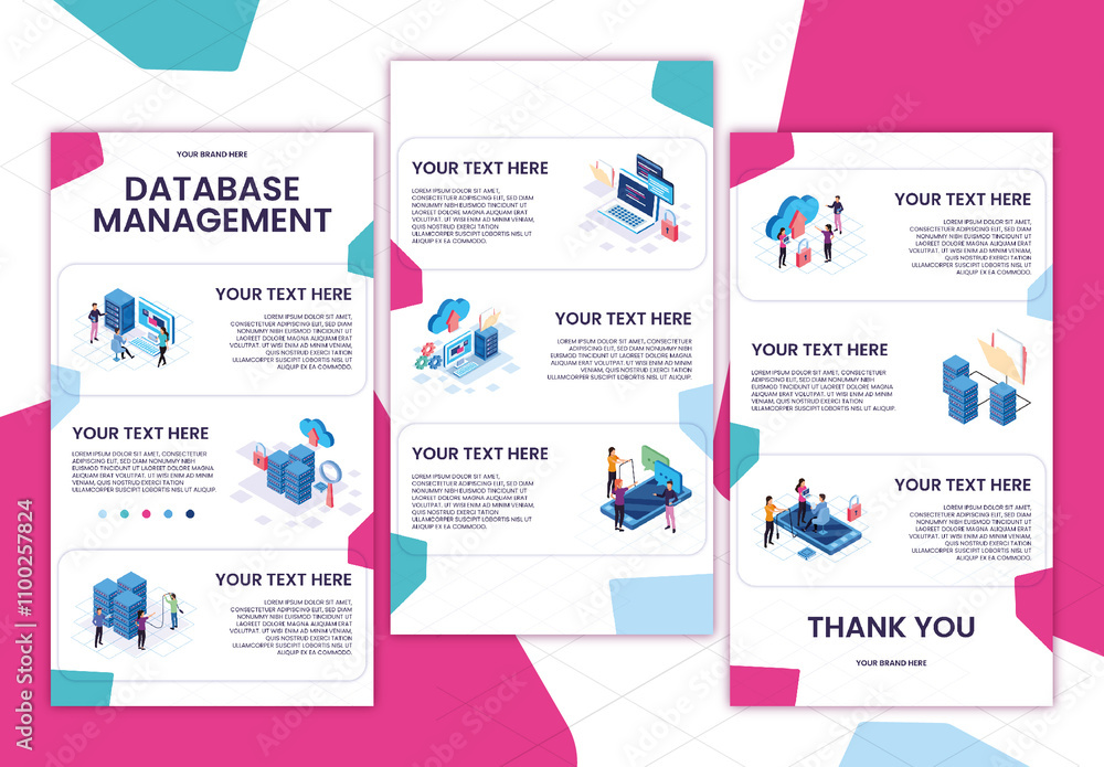 Modelo de Modern Isometric Database Management Infographic Presentation ...
