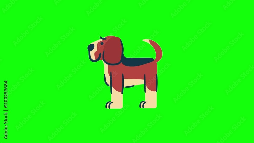dog icon animation. dog cartoon animation. dog face icon. transparent ...