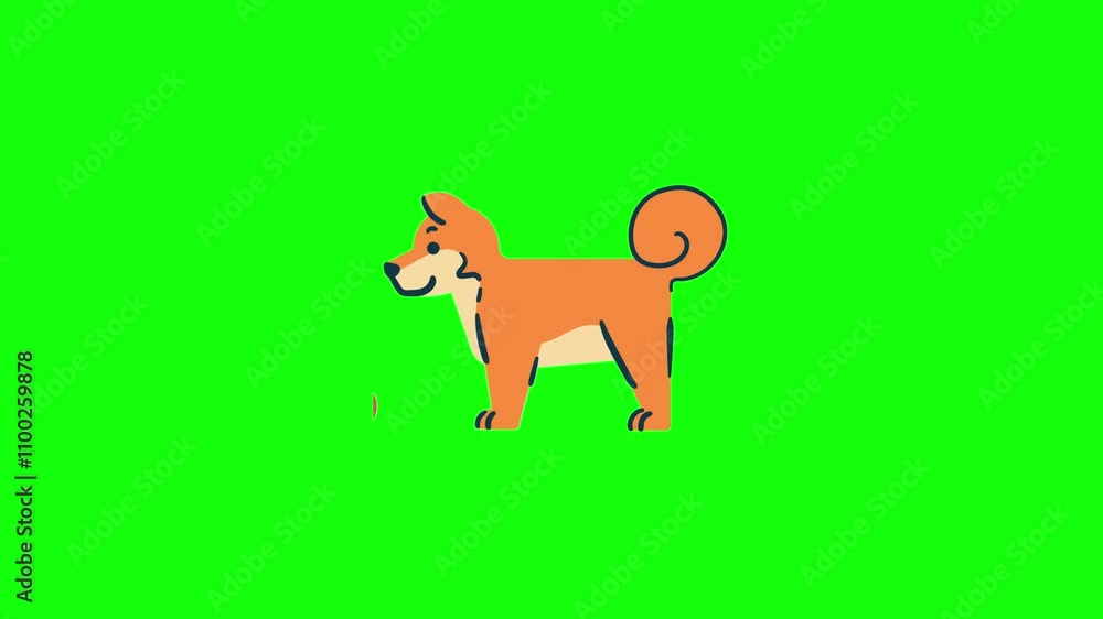 dog icon animation. dog cartoon animation. dog face icon. transparent ...