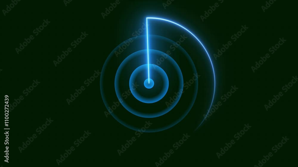 Neon Scanning radar screen on world map find out different information ...