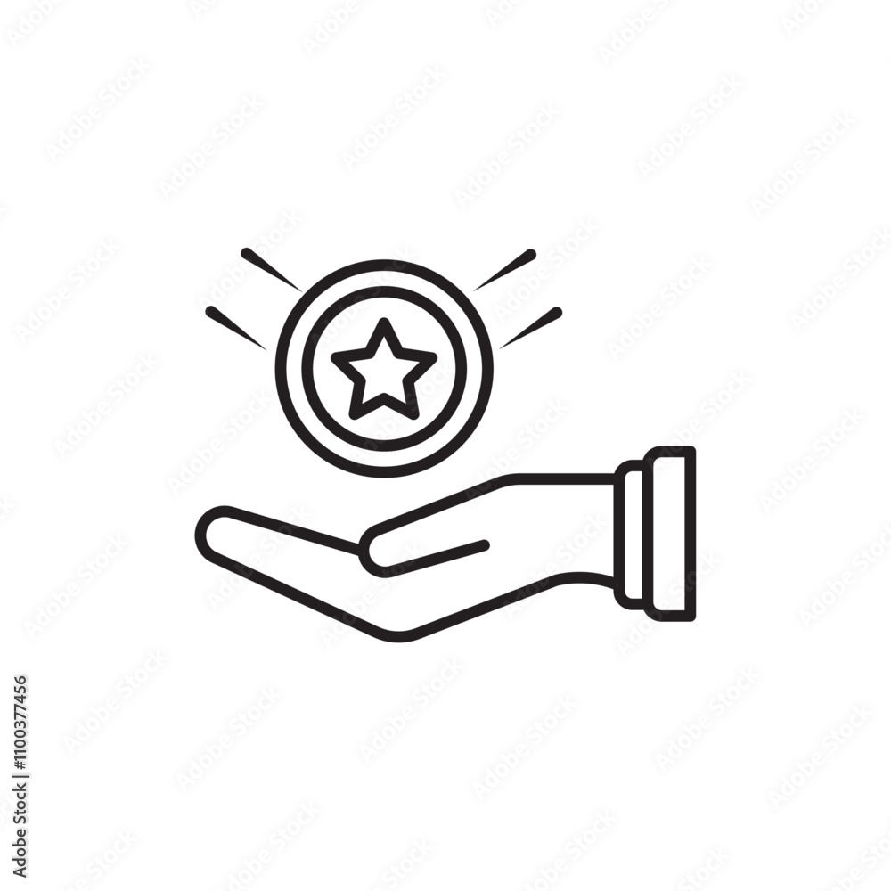 Poster Earn point icon Isolated flat vector in outline – Wall Art ...