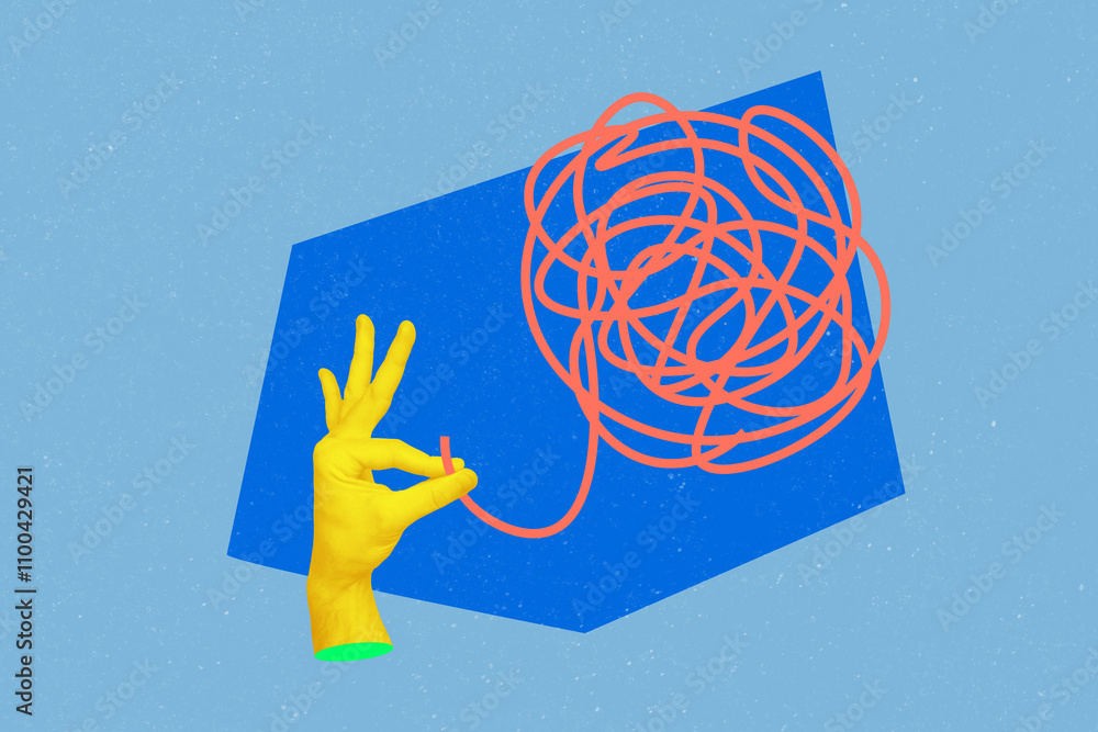 Composite trend artwork sketch image photo collage of yellow skin hand ...