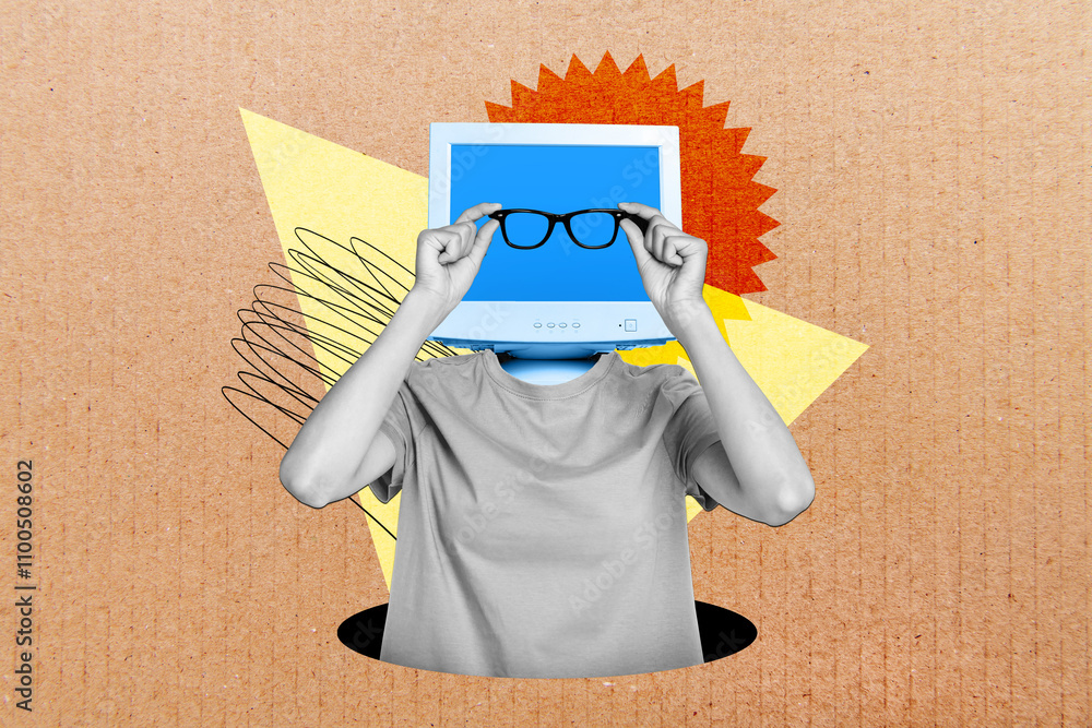 Composite trend artwork 3D sketch photo collage of headless young woman ...