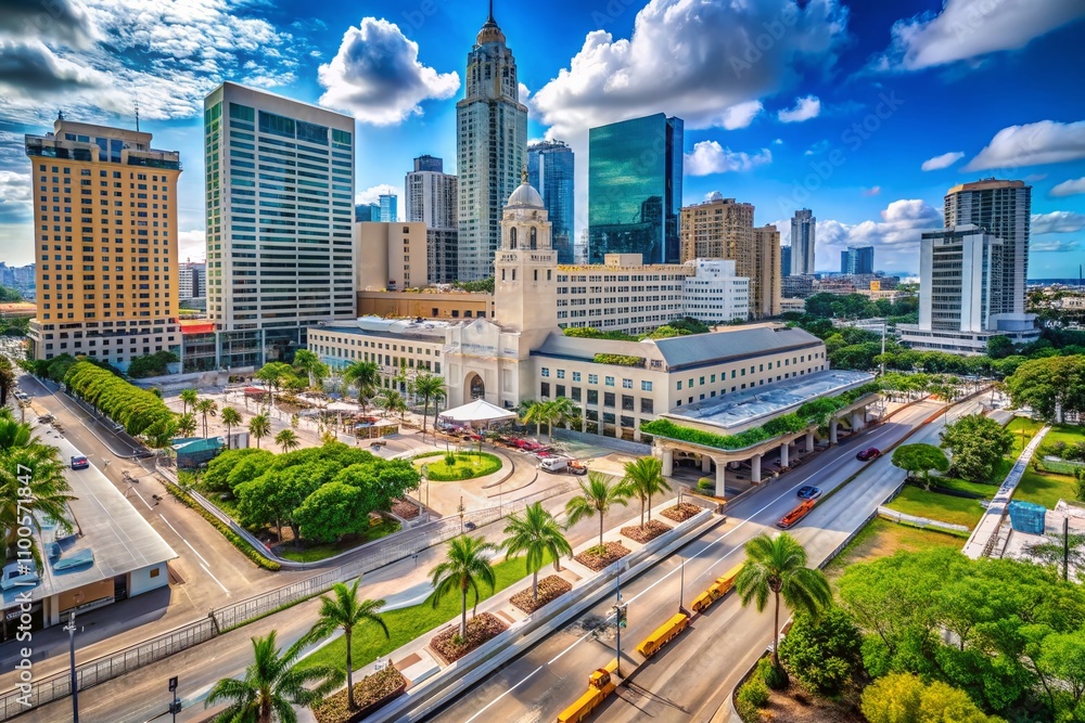 Aerial View of Square Station in Downtown Miami, Florida Captured in ...