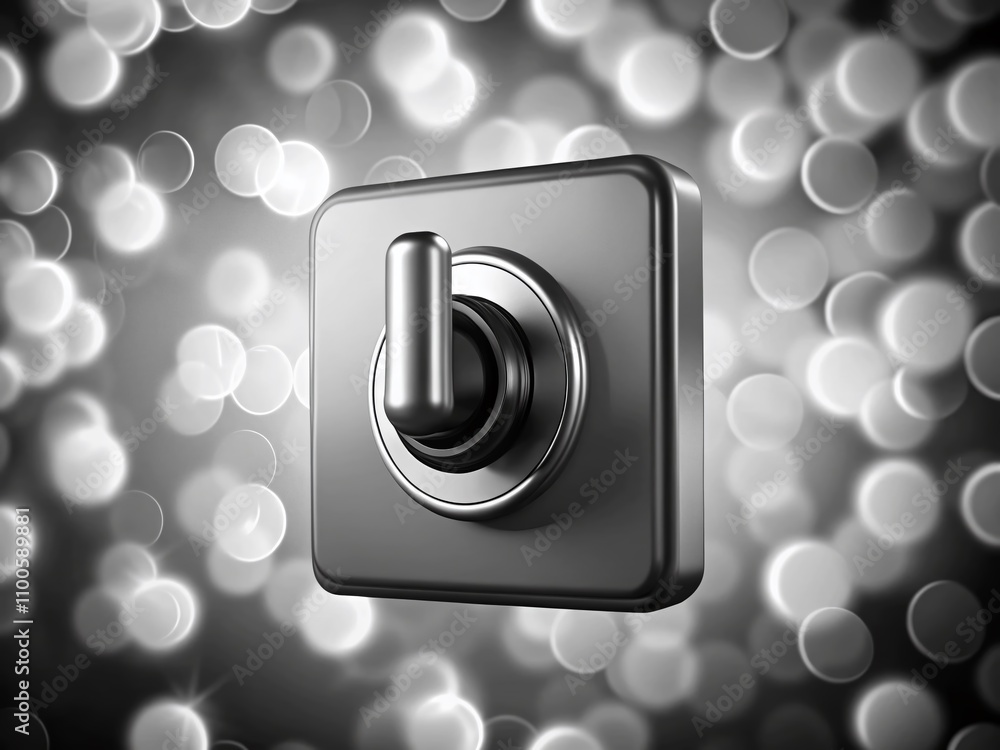 Black and White On Off Switch Button Design with Bokeh Effect for ...