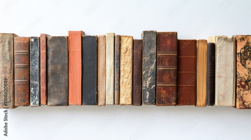 A collection of classic books featuring different genres is neatly ...