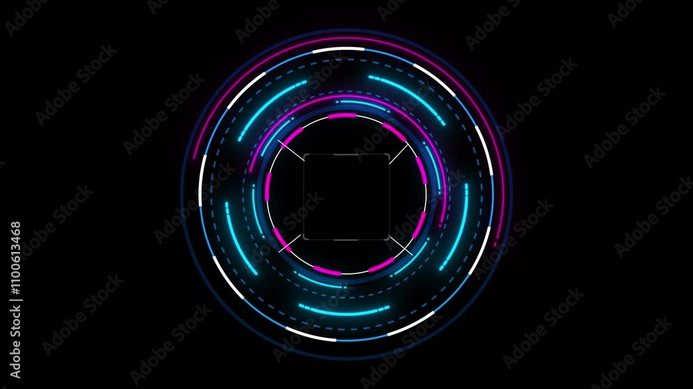 Circle HUD futuristic Sci Fi circle elements appearing. Artificial intelligence service setup ...
