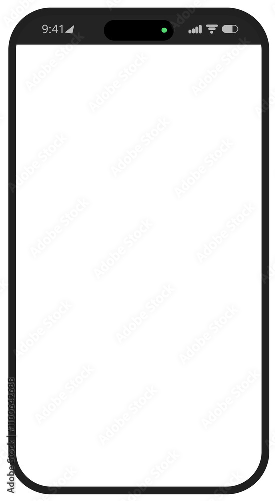 smartphone, rounded corners, as silhouette outline flat-style ...