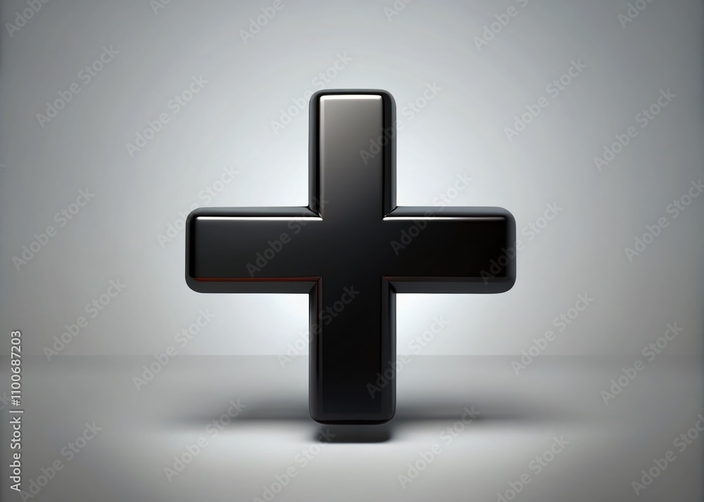 High-Quality Plus Symbol in Black Color on Isolated Background ...