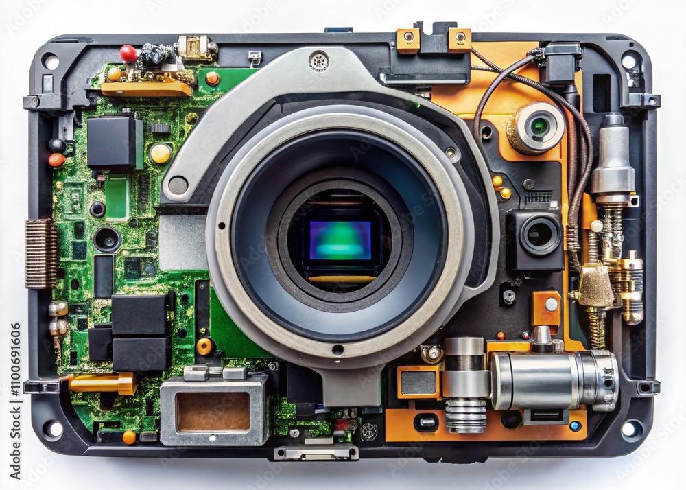 Intricate Camera Cross Section Revealing Internal Components and ...