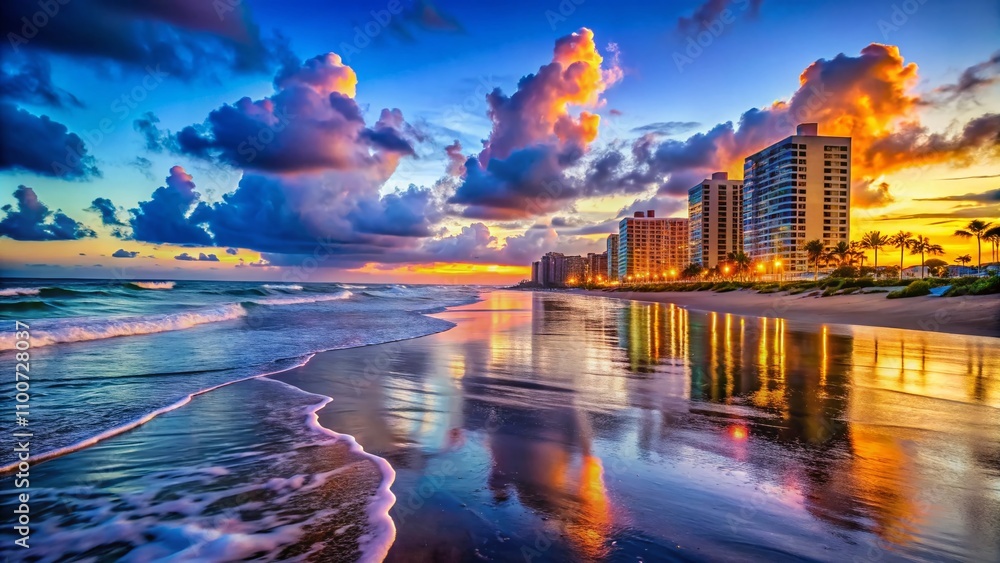 Night Photography of Daytona Beach Shores Post-Hurricane Nicole ...