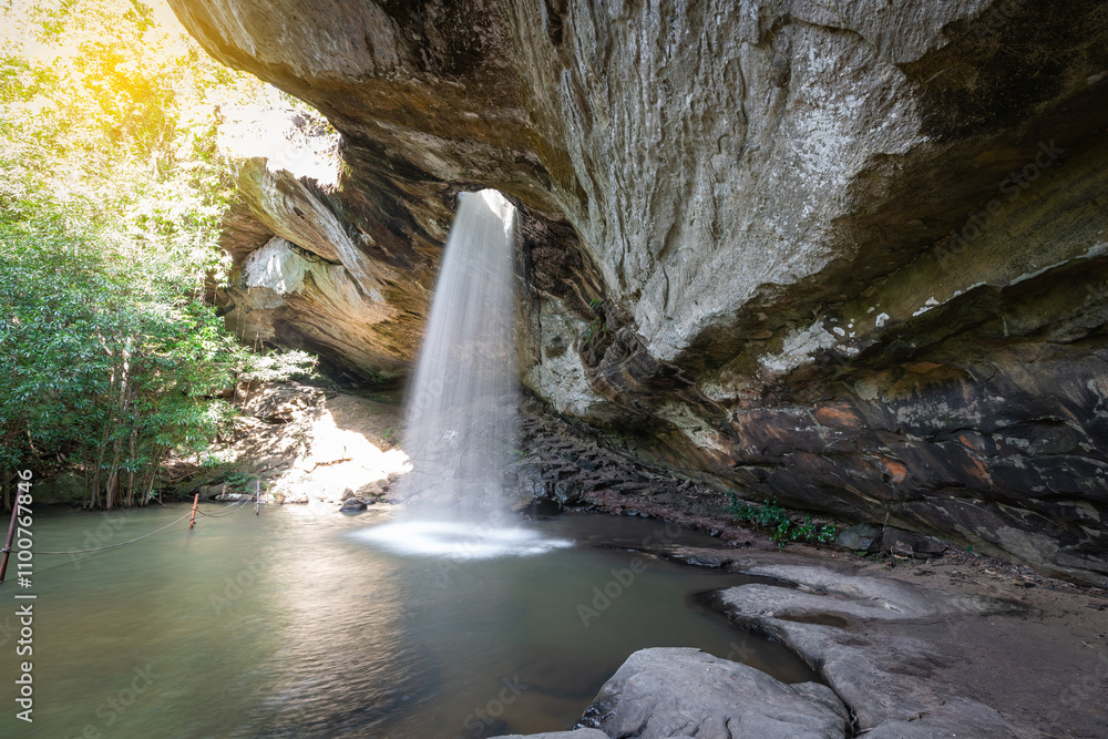 Saeng Chan Waterfall, located in Pha Taem National Park, Ubon ...