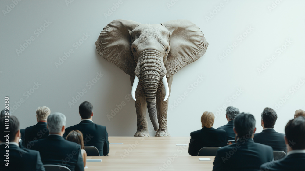 Elephant in the Room: Businesspeople face an intimidating, symbolic ...