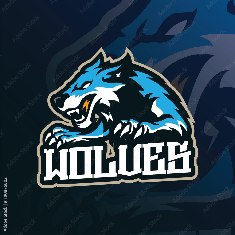 Wolf mascot logo design vector with modern illustration concept style ...